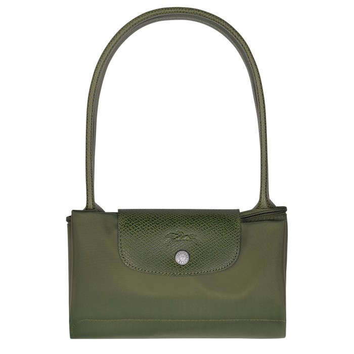 LONGCHAMP 經典基本款 長把手折疊肩揹包S號 綠色 L2605/919479-zingala商店