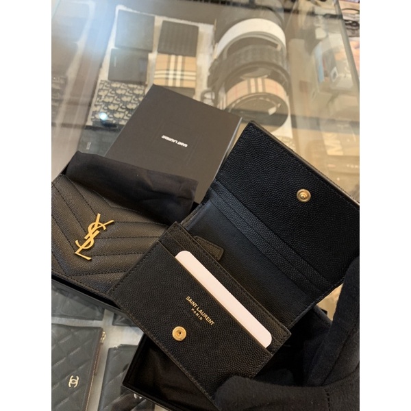 YSL Saint Laurent 聖羅蘭 對開 扣子 女生 短夾-zingala商店