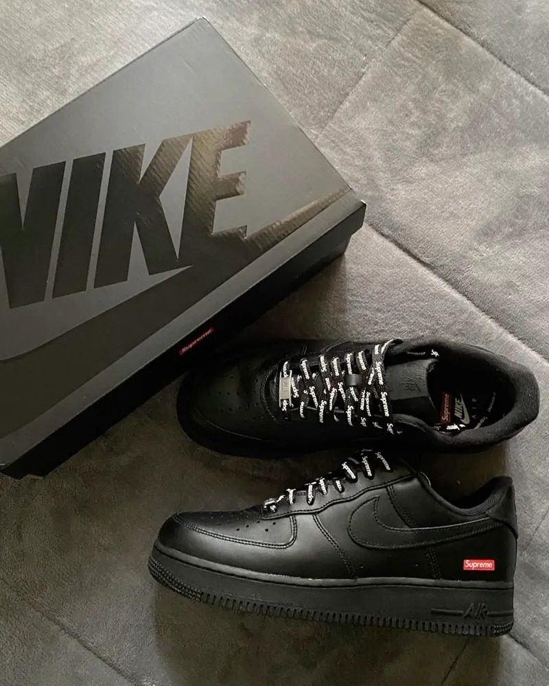 KTQ STORE 現貨 Supreme x Nike Air Force 1 Low 20SS 全黑 CU9225-001-zingala商店